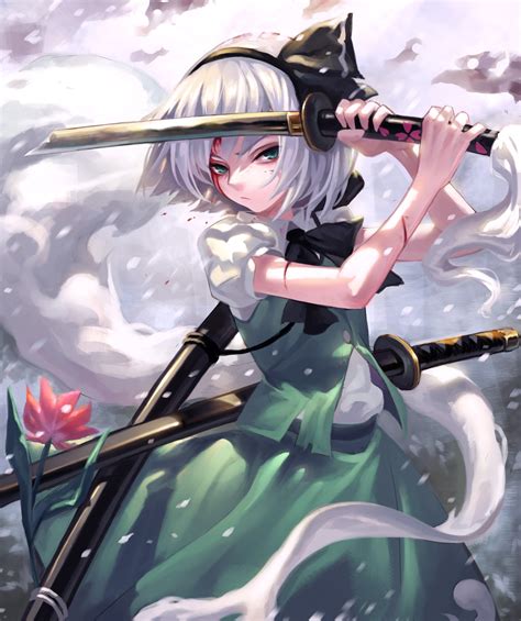 Fond d écran Anime Filles anime cheveux courts yeux verts arme