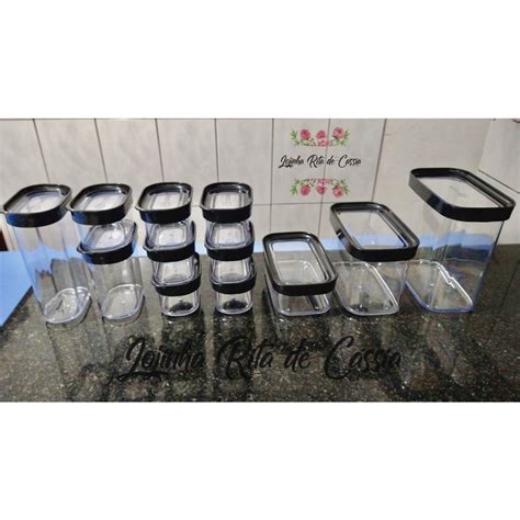 Kit cozinha 12 peças Potes herméticos para mantimentos e temperos