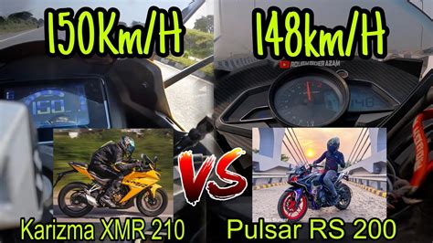 Hero KARIZMA XMR 210 Vs Bajaj PULSAR RS 200 Drag Race Top End Race