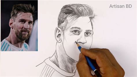 Drawing Of Sketches Lionel Messi Messi From Qatar World Cup