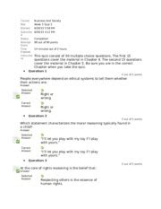 BUS 475 Quiz 3 Course Test Started Submitte D Status Attempt Score