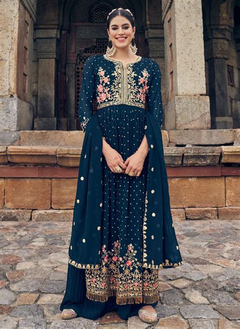 Nysa Free Size Readymade Blooming Georgette Nyra Cut Salwar Suits