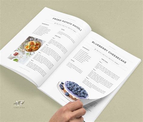 Cookbook Template Google Docs Minimalist Recipe Book Pages Editable