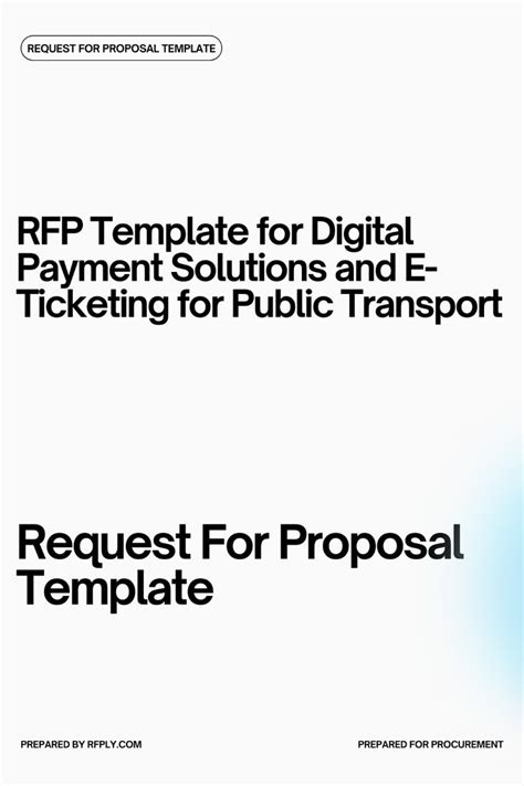 RFP Template For Digital Payment Solutions And E Ticketing For Public