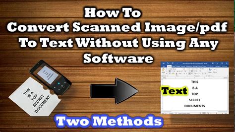 how to convert scanned image to editable text without any software image to text youtube