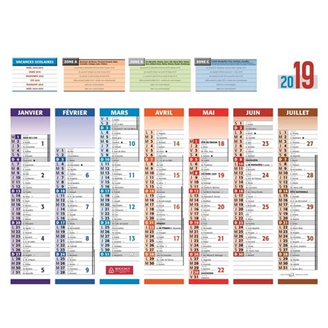 Stock Bureau BOUCHUT Calendrier bancaire année civile 4 Saisons Mini