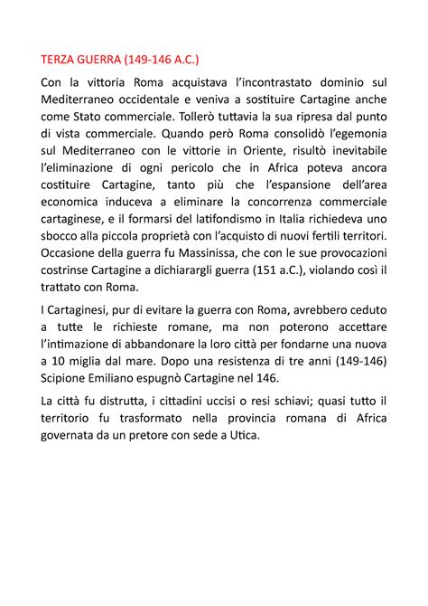 3guerrapunica Riassunto Della Terza Guerra Punica TERZA GUERRA 149