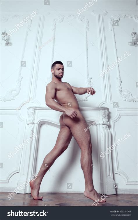Muscled Naked Man Like Michelangelos David Stock Photo 399354769