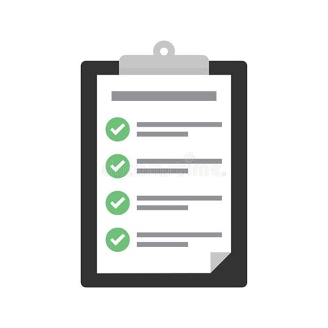Clipboard With Checklist Icon Flat Illustration Of Clipboard With