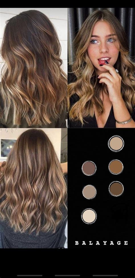 Balayage en tonos miel Luces en cabello castaño Pelo castaño con