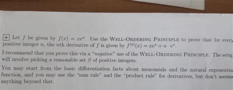 solved let f be given by f x xed use the well ordering