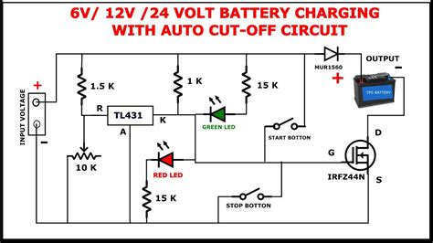 V Auto Cut Off Circuit Diagram