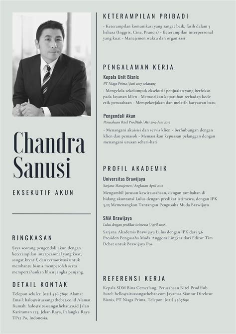 Menarik Contoh Biodata Diri Yang Kreatif Template Resume Modern