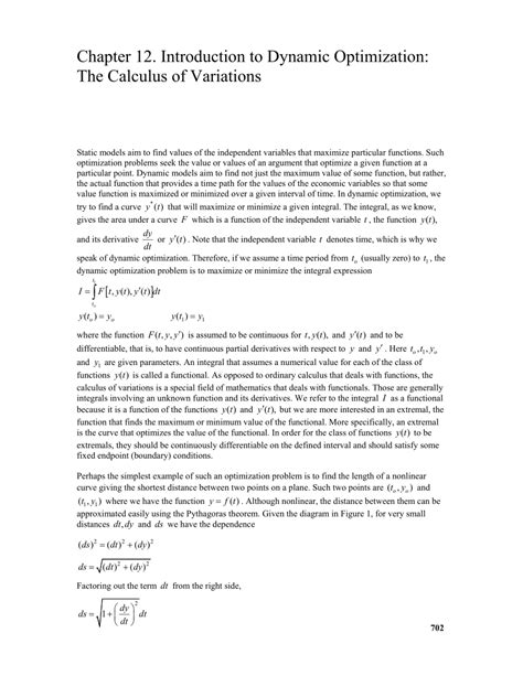 pdf introduction to dynamic optimization the calculus of variations