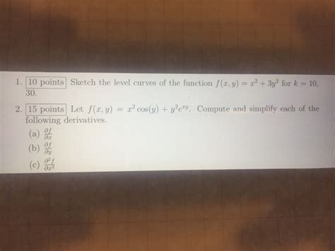 Solved Sketch The Level Curves Of The Function F X Y X Chegg
