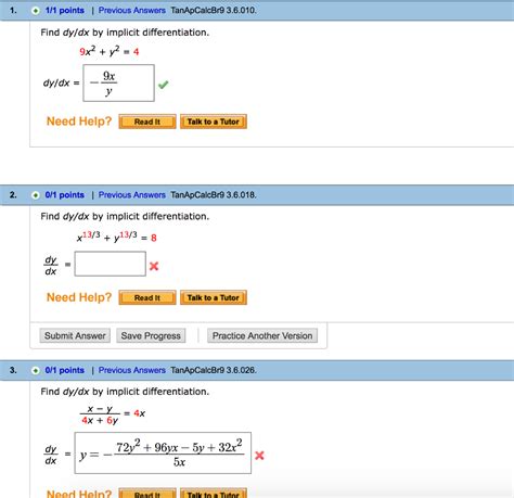 solved find dy dx by implicit differentiation 9x 2 y 2