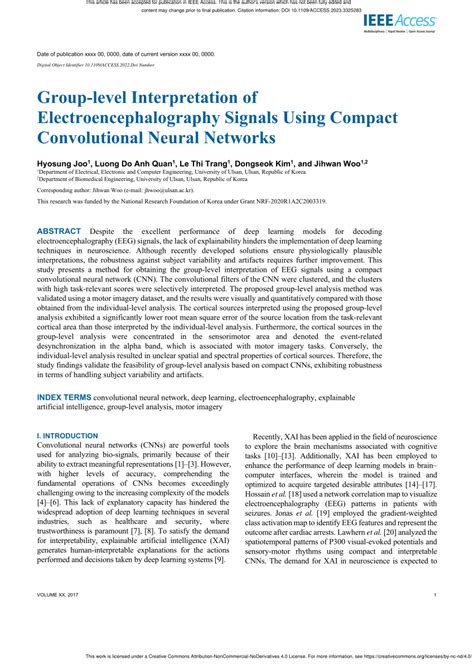 pdf group level interpretation of electroencephalography signals using compact convolutional