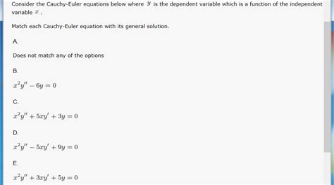 solved consider the cauchy euler equations below where s the