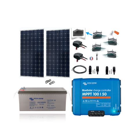 Kit Solaire Camping Car 12 24 Volts 610W Avec Batterie Solaire Au Carbone