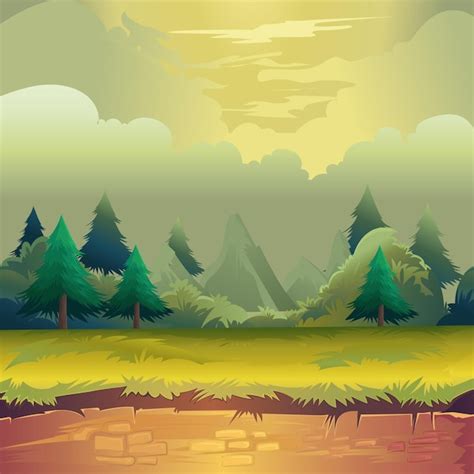 Fundo do jogo de ilustração vetorial natureza Vetor Premium