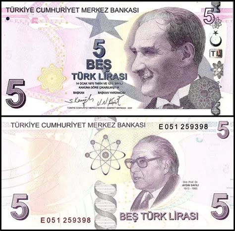 Billete De Turqu A De Liras Nuevo Sin Circular Original