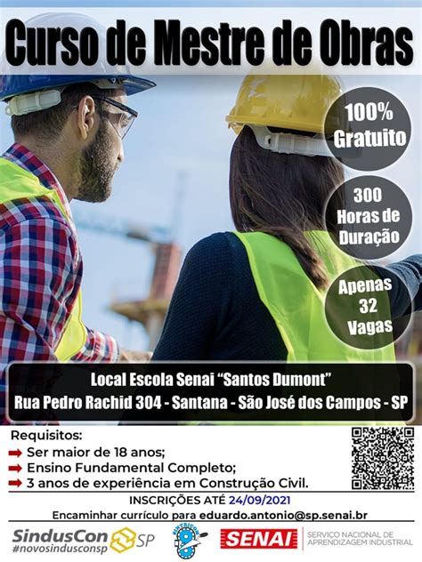 SENAI Oferece Curso De Mestre De Obras SINTRICOM