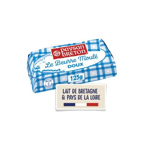 Beurre Doux Moulé PAYSAN BRETON la plaquette de 125 g à Prix Carrefour