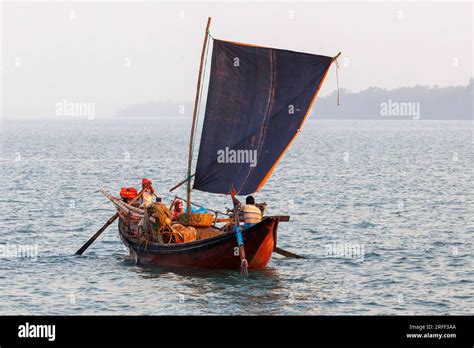Local Fishing Boat On A Sunderbans Inlet Sunderbans Ganges Delta Bay