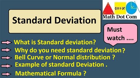 mastering standard deviation an ultimate introduction and guide statistics math dot com youtube
