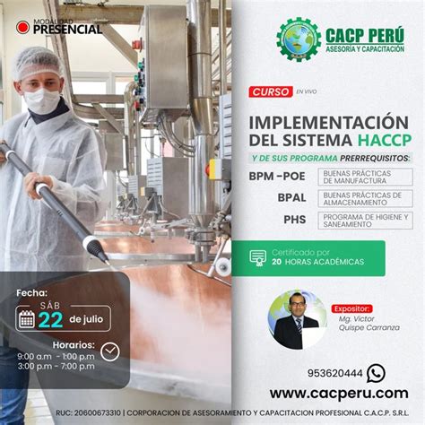 CACP Perú Curso Implementación Del Sistema Haccp Y De Sus Programa