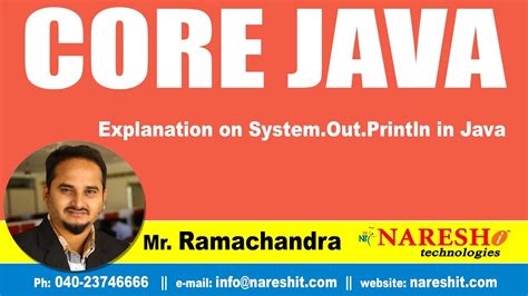 Core Java Tutorials Explanation On System Out Println In Java Mr