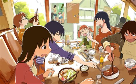 Safebooru 6 Girls Anger Vein Ayase Fuuka Azumanga Daioh Black Hair
