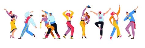 Gente De Baile Feliz Las Personas De La Fiesta De Mujeres Y Hombres