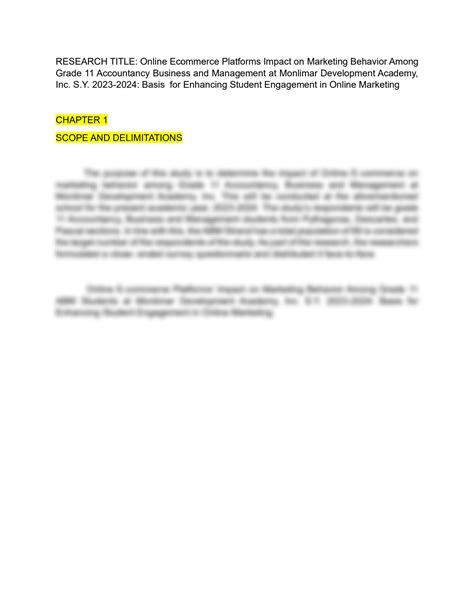 SOLUTION Chapter 1 Scope And Delimitations Studypool
