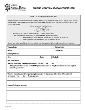 Fillable Online Ci Santa Rosa Ca Citation Review Form Ci Santa Rosa