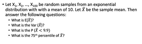 solved let x1 x2 … x100 be random samples from an