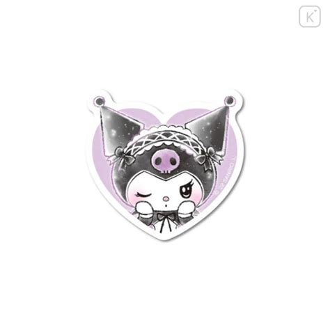 Japan Sanrio Vinyl Sticker Kuromi Lady Heart Wink Kawaii Limited