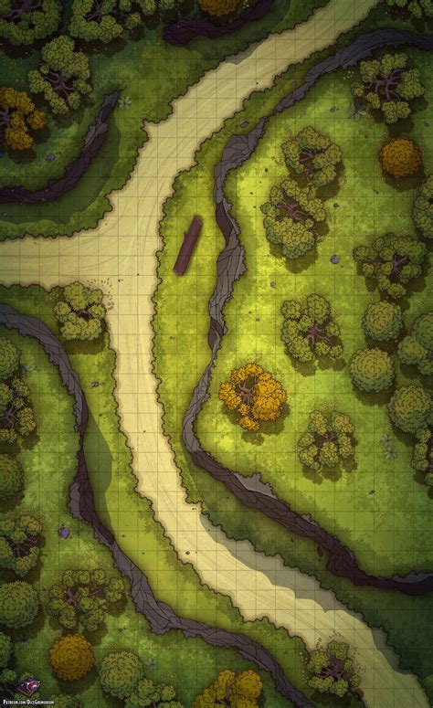 OC Art Forest Path Battle Map 22x36 R DnD
