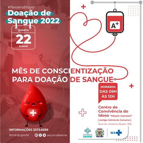 Junho Vermelho Mês de conscientização para doação de Sangue