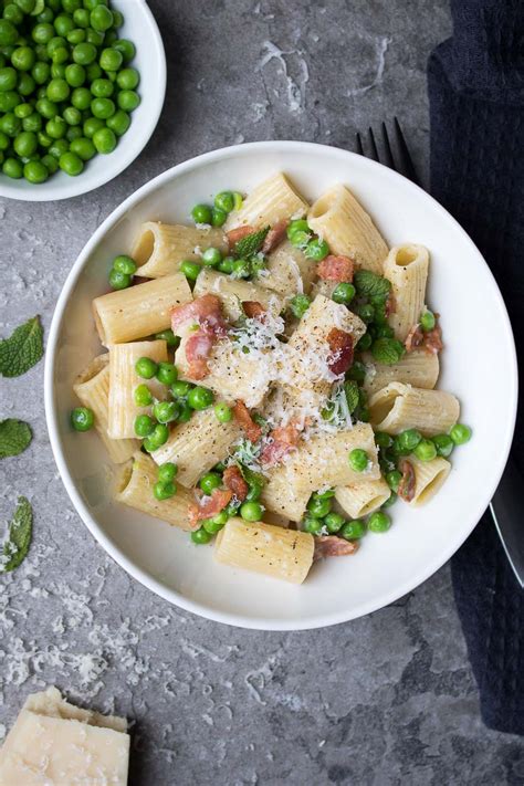 Creamy Pea And Bacon Pasta Stephanie Kay Nutrition