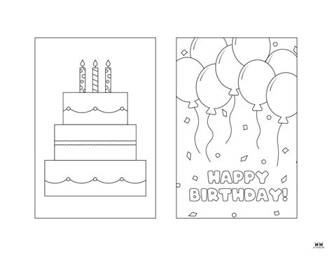 Coloring Pages Printable Birthday Cards