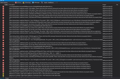 Visual Studio Xamarin IOS Linking Failed Problem While Building