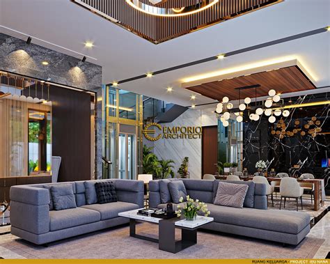 Desain Ruang Keluarga Rumah Modern 2 Lantai Ibu Nana Di Depok Jawa