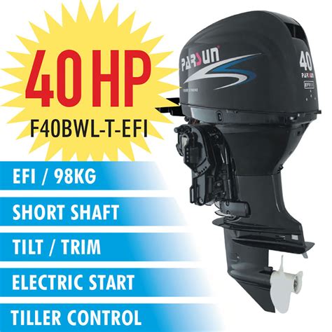 40HP EFI PARSUN OUTBOARD MOTOR 4 Stroke Long Shaft Electric Start