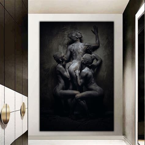 Erotic Nudity Wall Art Sexy Girl Body Decor Naked Wall Print Female