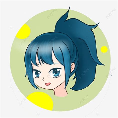 Blue Hand Painted Hd Transparent Hand Painted Avatar Blue Girl Cartoon