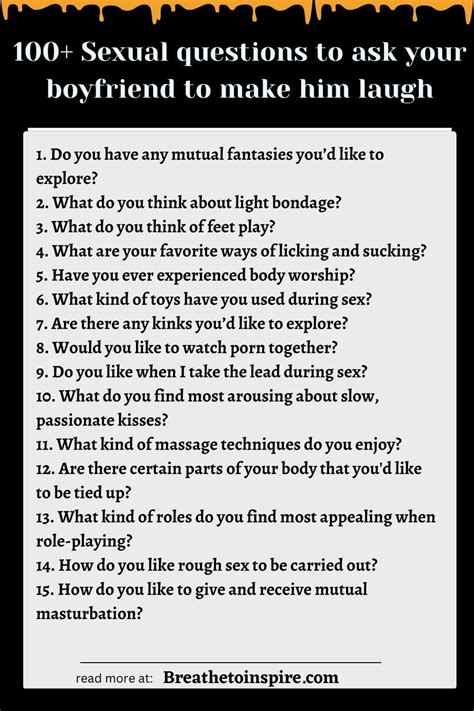 100 Sexual Questions To Ask Your Boyfriend Very Sexy Intimate