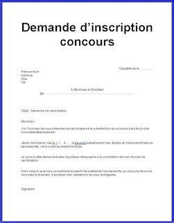 Mod Les De Demande D Inscription Un Concours D Acc S Une Cole