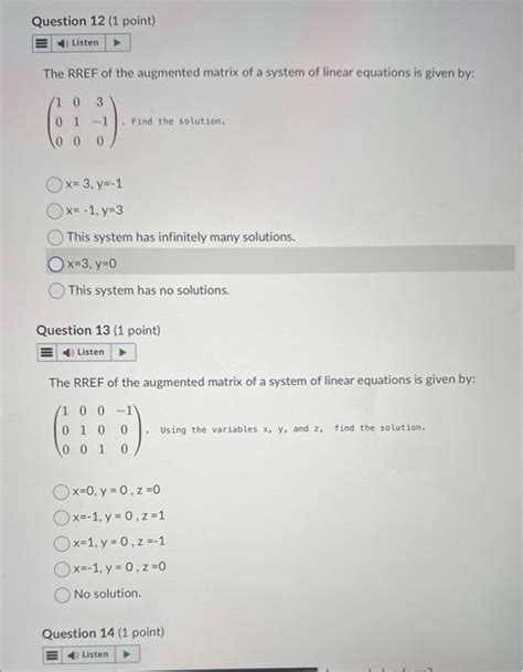solved the rref of the augmented matrix of a system of