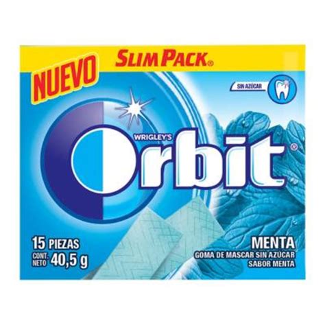 Goma de mascar Orbit sabor menta sin azúcar 1 paquete con 15 pzas Walmart